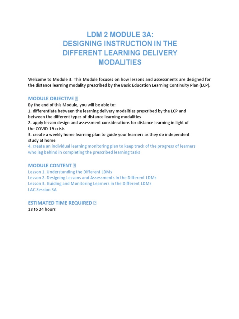 Module-3a Anjiel | PDF | Educational Assessment | Distance Education