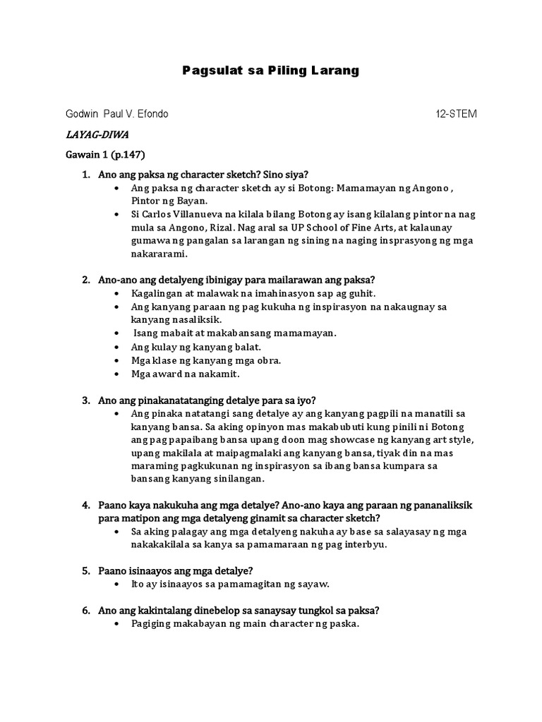 Pagsulat Sa Piling Larang | PDF