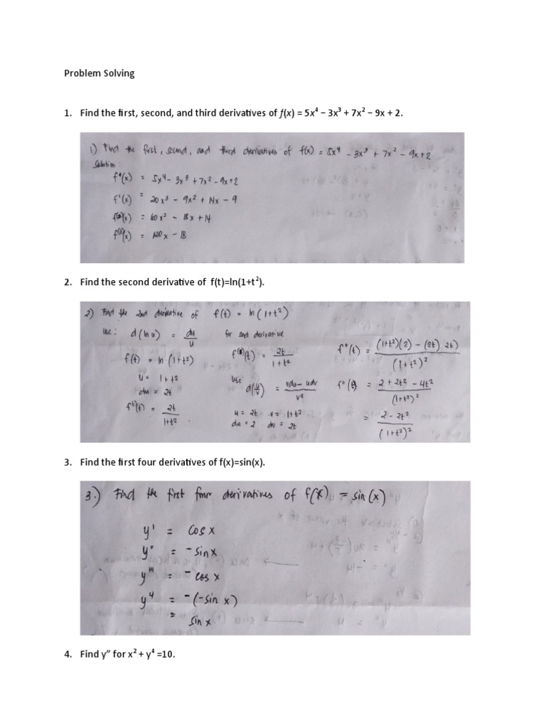 Diff. Cal 2 - Problems With Solution | PDF
