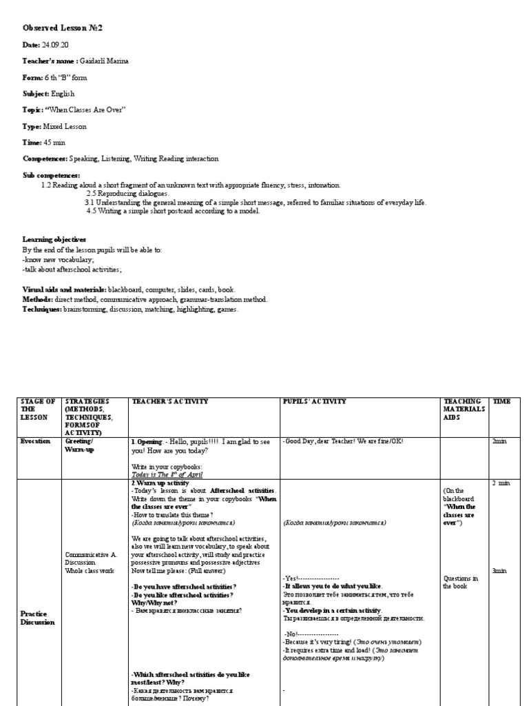 7 Lesson When Classes Are Over 08 05 | PDF | Semiotics | Cognitive Science