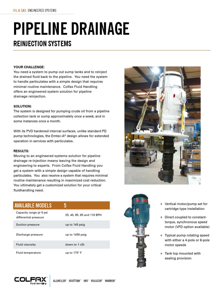 Pipeline Reinjection Pumps | PDF | Pump | Electric Motor