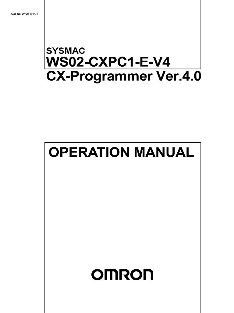 CX-Programmer Ver.4 Operation Manual W425-E1-01 PDF | PDF | Programmable Logic Controller ...