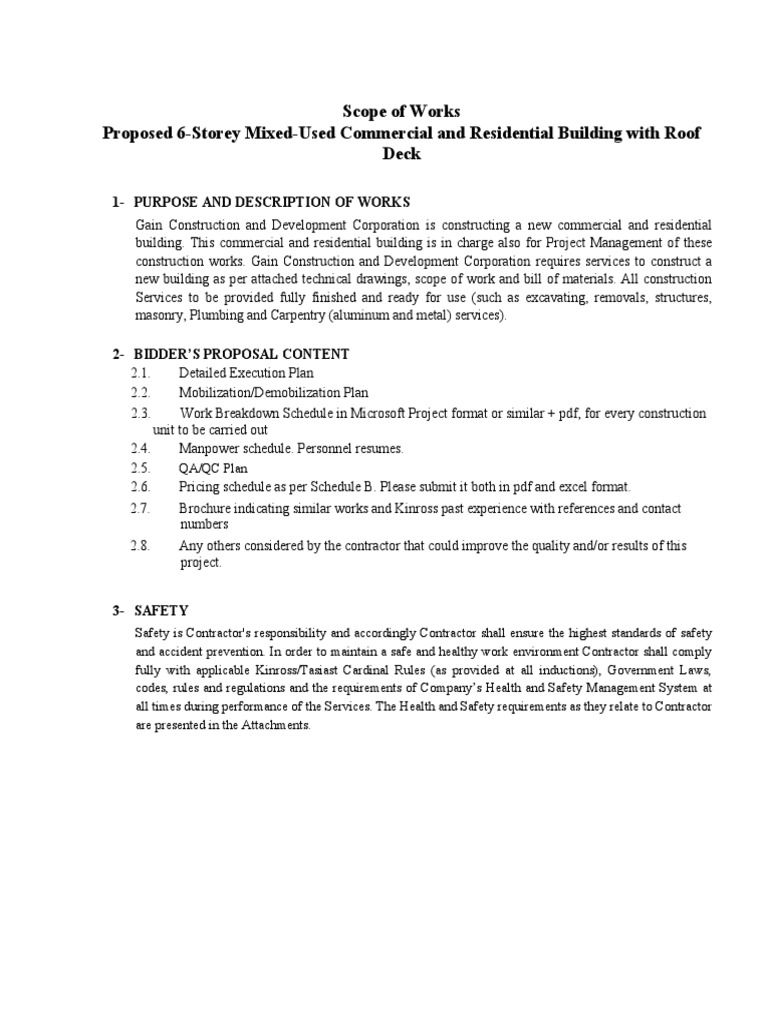 Scope of Works Proposed 6-Storey Mixed-Used Commercial and Residential ...