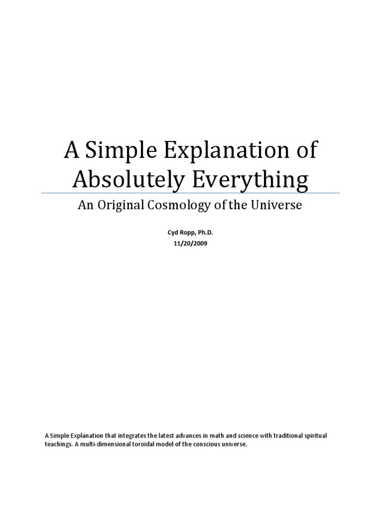 A Simple Explanation of Absolutely Everything | PDF | Karma | Meme