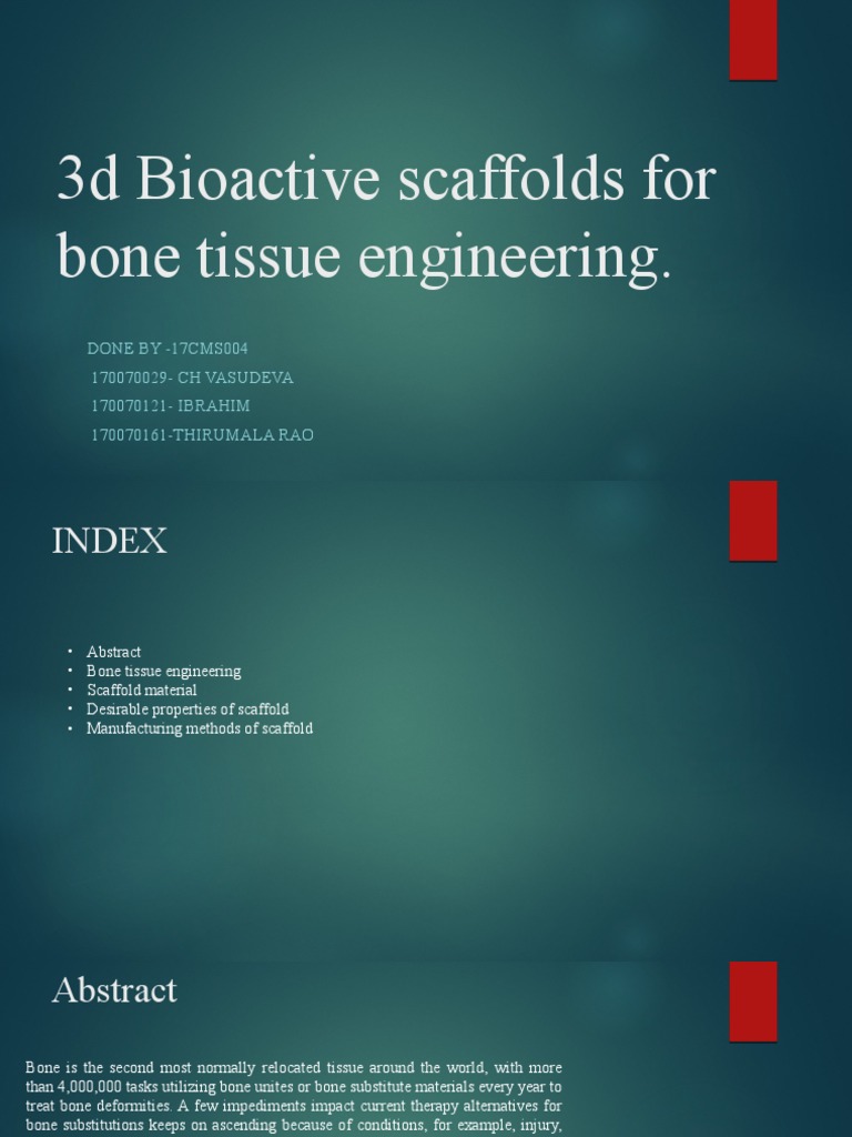 3D Bioactive Scaffolds for Bone Engineering | PDF | Tissue Engineering ...