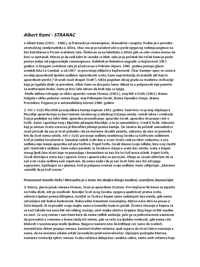 Albert Kami Stranac | PDF