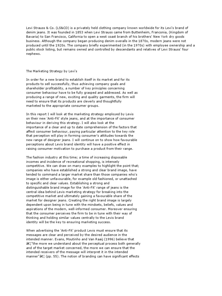 Understanding Consumer Behavior: Analyzing Levi's Marketing Strategy ...