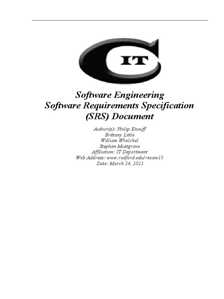 Software Engineering SRS for ACM CMS | PDF | Login | You Tube