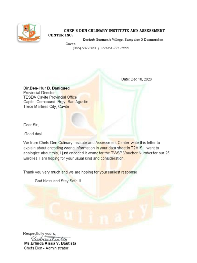 Letter For Wrong Encode For T2MIS | PDF