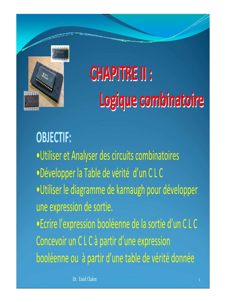Les Systemes Logiques ch2 | PDF | Fonction logique | Algèbre de Boole ...