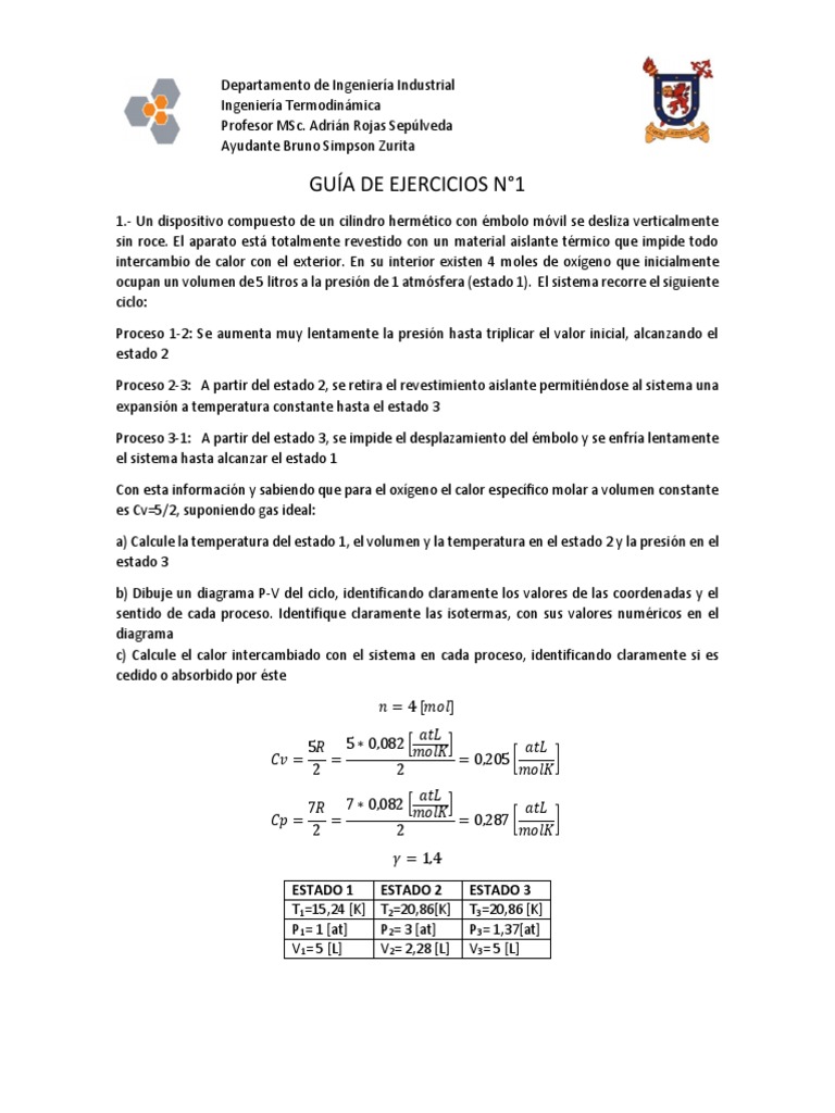 Guía 1 de Ejercicios RESUELTA | PDF | Temperatura | Calor