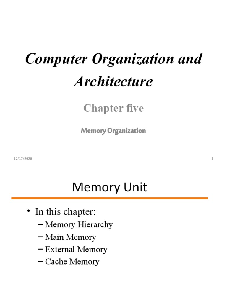 Computer Organization and Architecture: Chapter Five | PDF | Computer ...