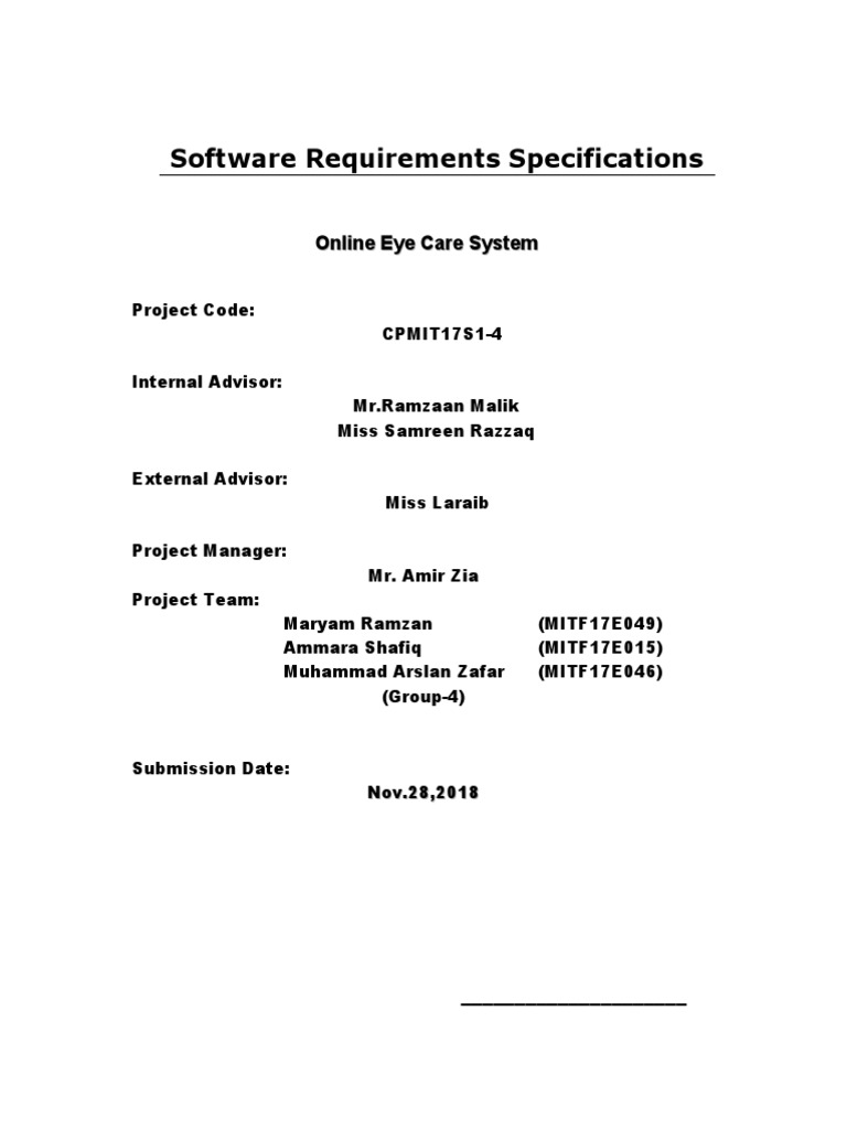 Software Requirements Specifications (Template) | PDF | Websites ...