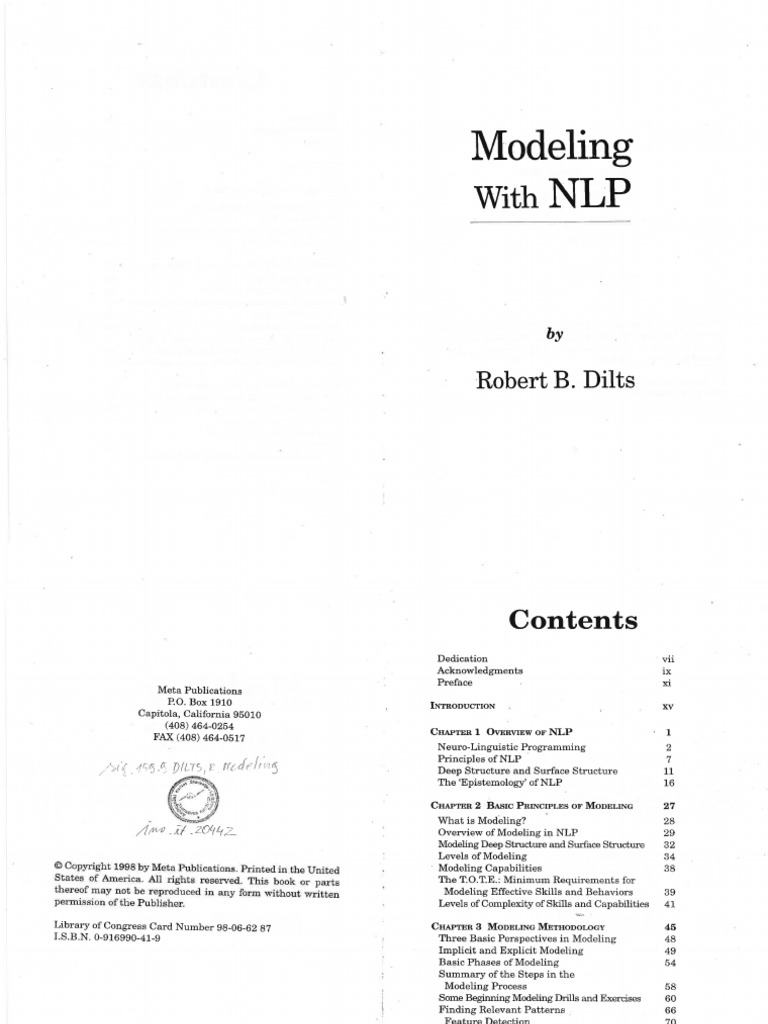 Robert Dilts - Modeling NLP PDF | PDF