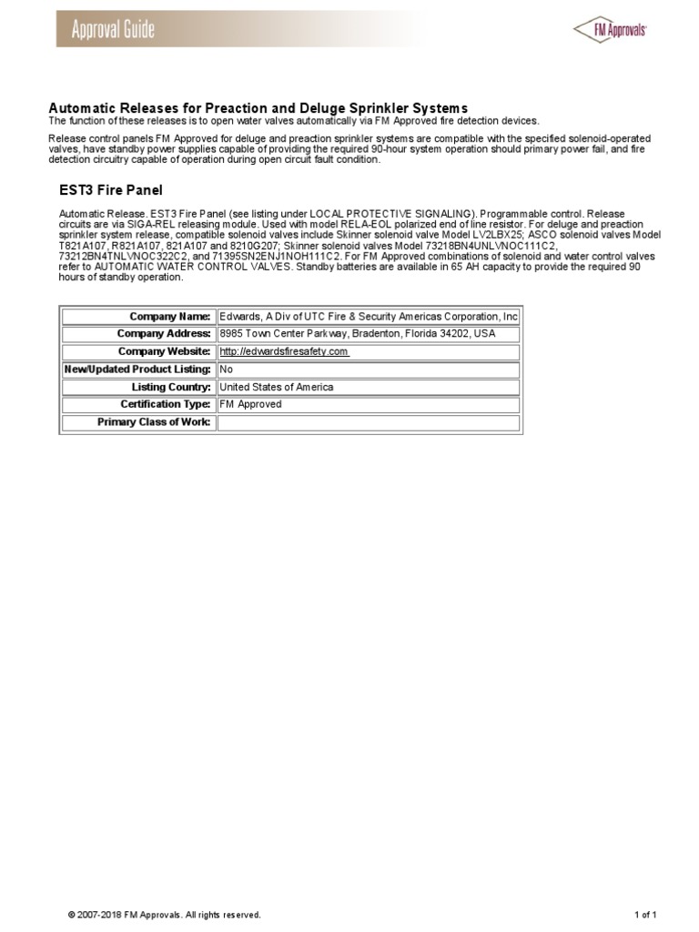 FM Approval - EST3 Fire Panel | PDF