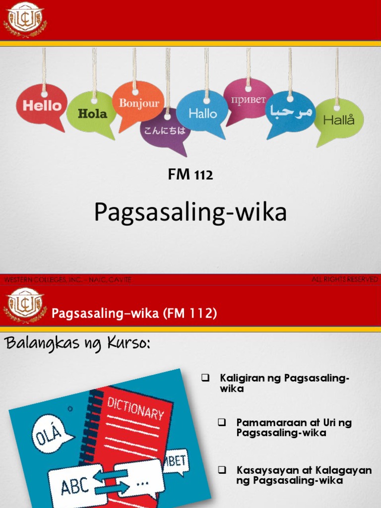 Aralin 1 Pagsasaling-Wika1 | PDF