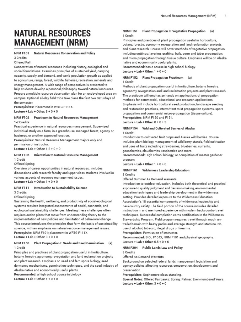 NRM PDF | PDF | Ecology | Natural Resource Management