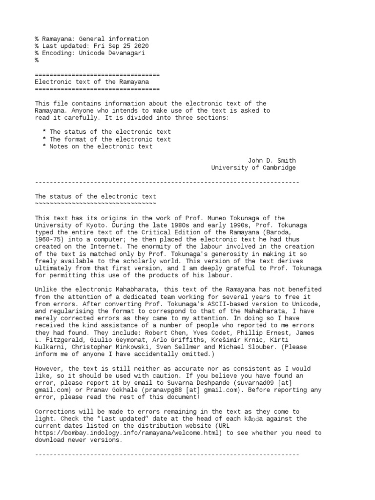 Ramayana Introduction | PDF | Notation | Encodings
