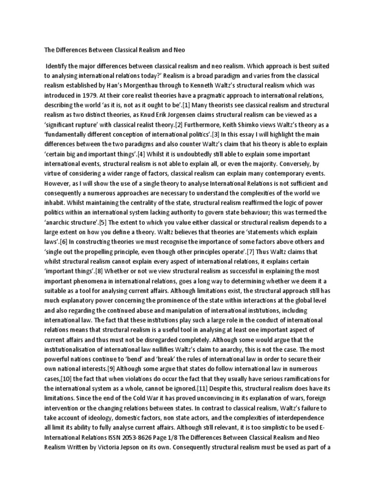 Classical vs. Structural Realism Explained | PDF | International ...