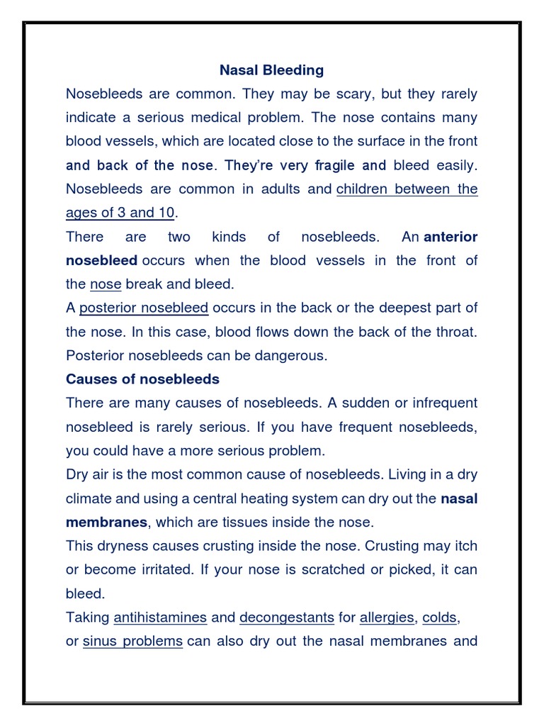 Nasal Bleeding | PDF