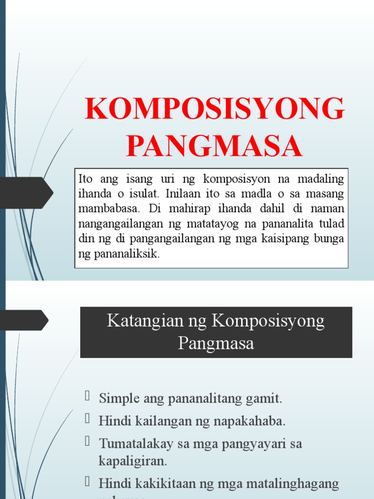 Komposisyong Pangmasa | PDF