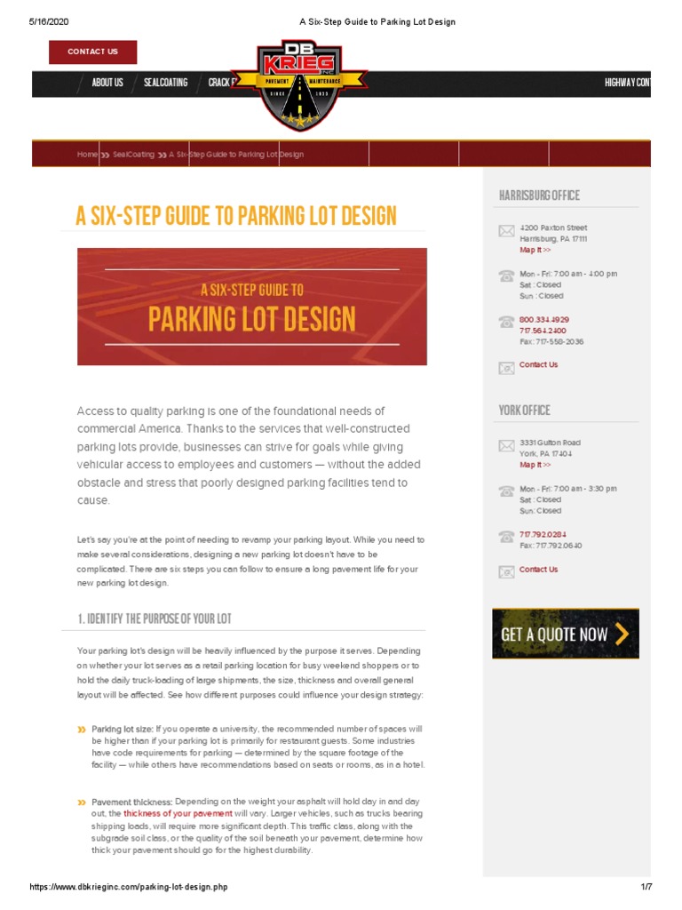 A Six-Step Guide To Parking Lot Design | PDF | Traffic | Road Surface