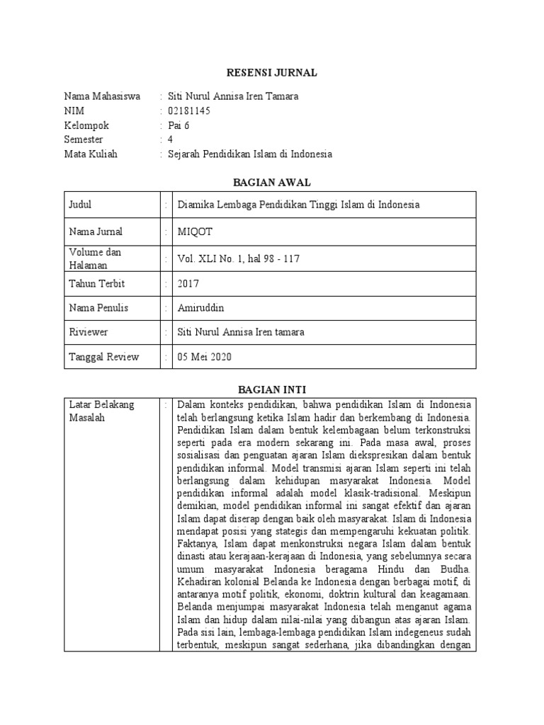 Resensi Jurnal | PDF