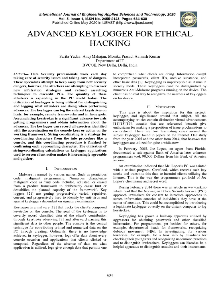 Advanced Keylogger For Ethical Hacking | Download Free PDF ...