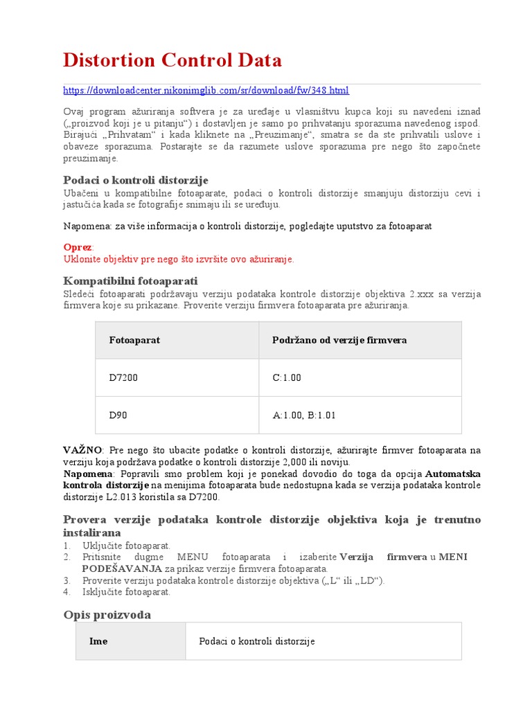 Distortion Control Data | PDF | Optical Devices | Photography Companies ...