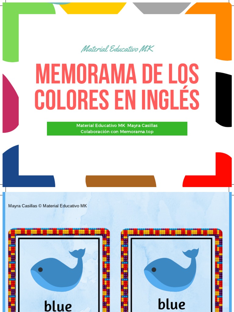 Memorama de Colores en Inglés | PDF