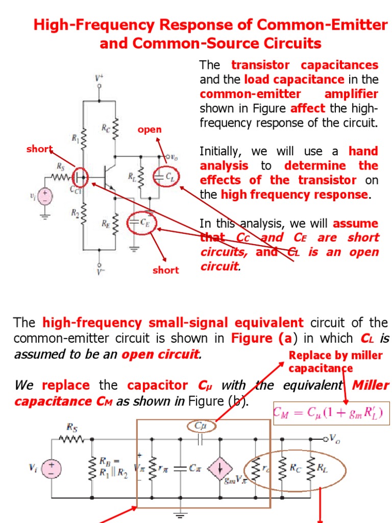 High-Frequency Response of Common-Emitter and Common-Source Circuits | PDF | Amplifier ...
