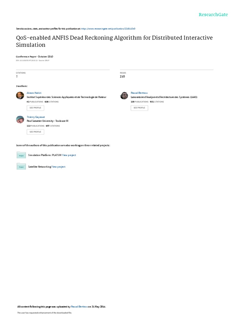 QoS-enabled ANFIS Dead Reckoning Algorithm For Dis | PDF | Quality Of Service | Distance