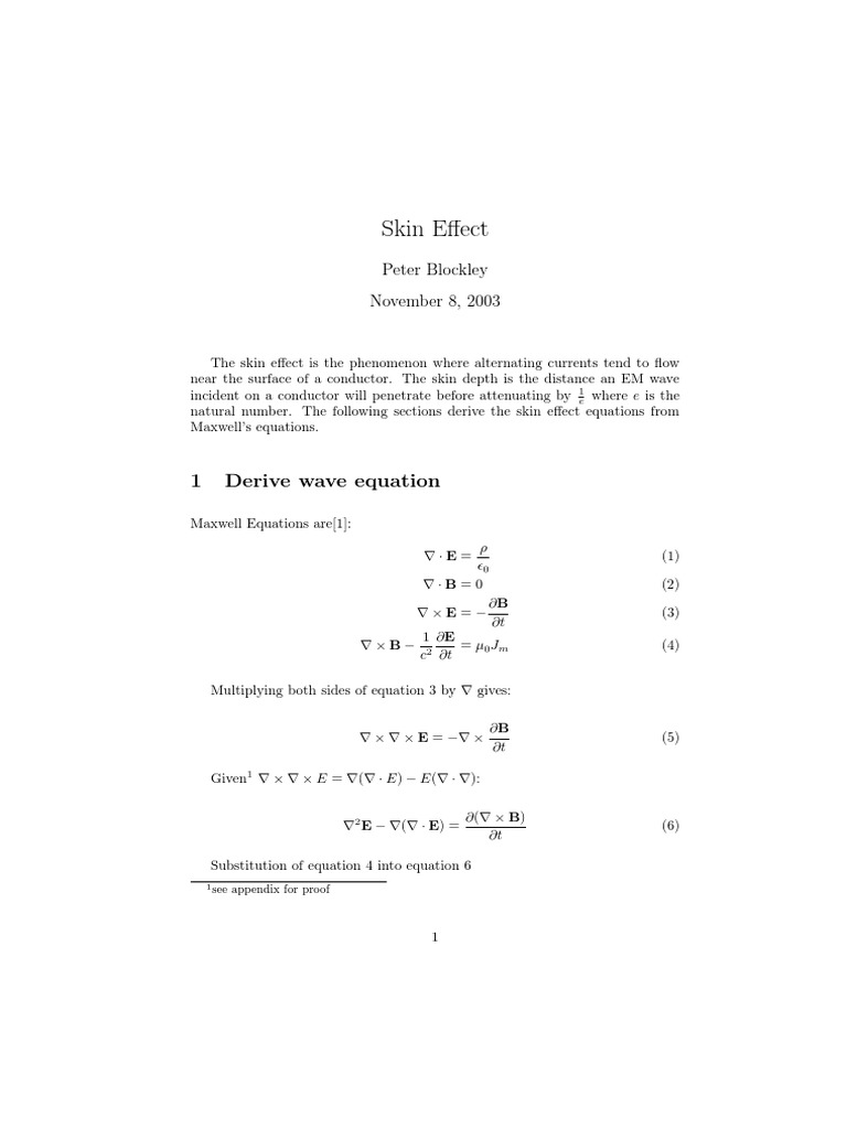 Skin Effect PDF | PDF | Waves | Normal Mode