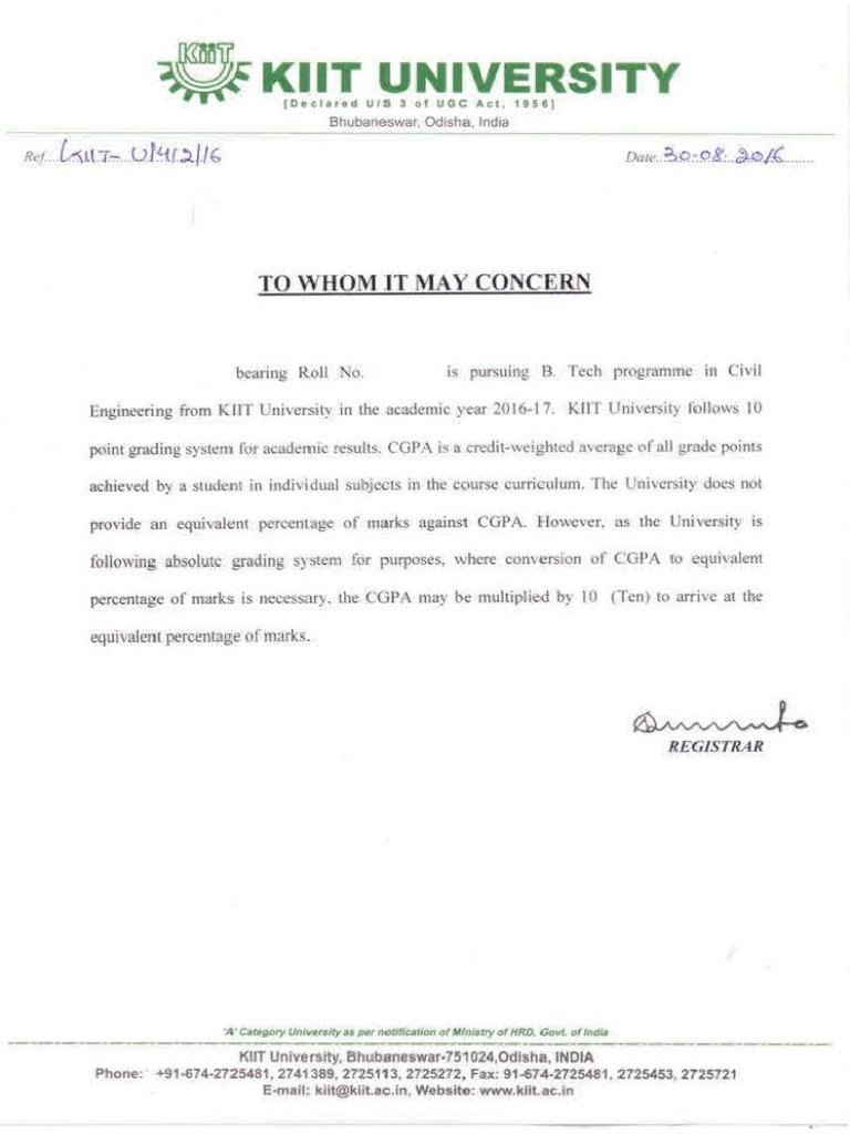 KIIT University - Conversion Formula - Jpeg | PDF