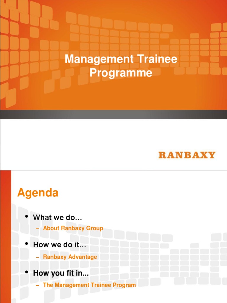 Management Trainee Programme | PDF | Generic Drug | Pharmaceutical Industry