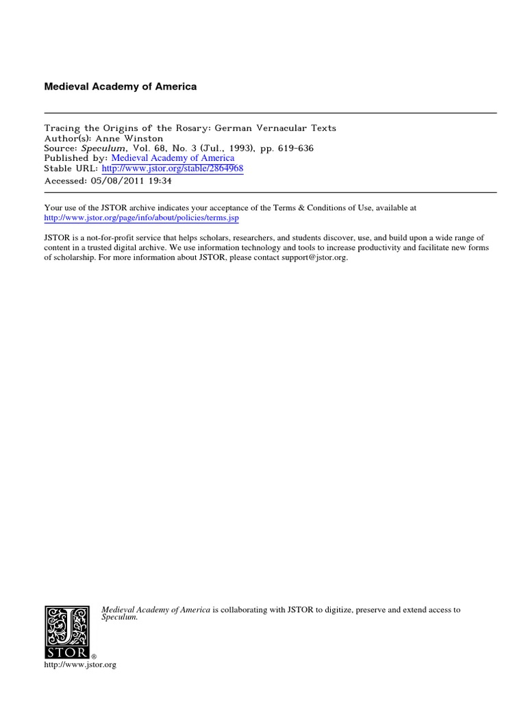 Tracing the Origins of the Rosary's Mysteries in German Texts | PDF ...