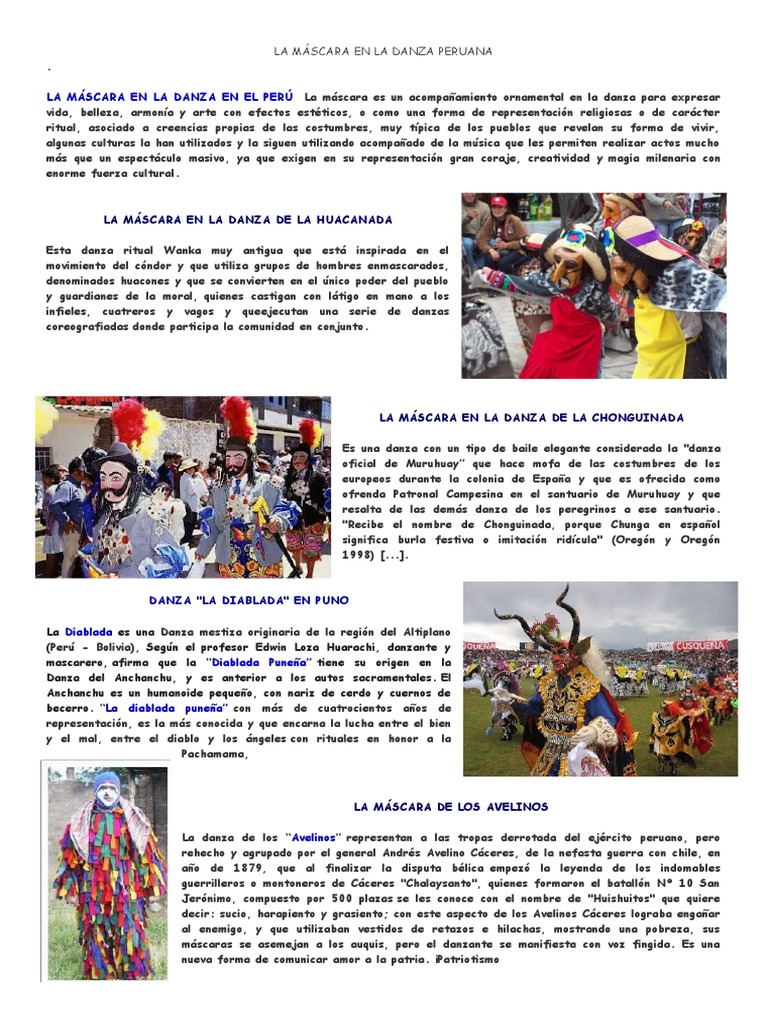 La Máscara en La Danza Peruana | PDF | Bailes | Las artes escénicas