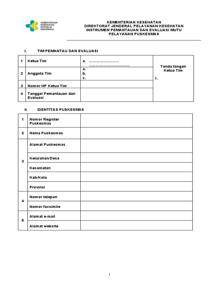 #1 INSTRUMEN MONEV MUTU - Edit Lokakarya | PDF