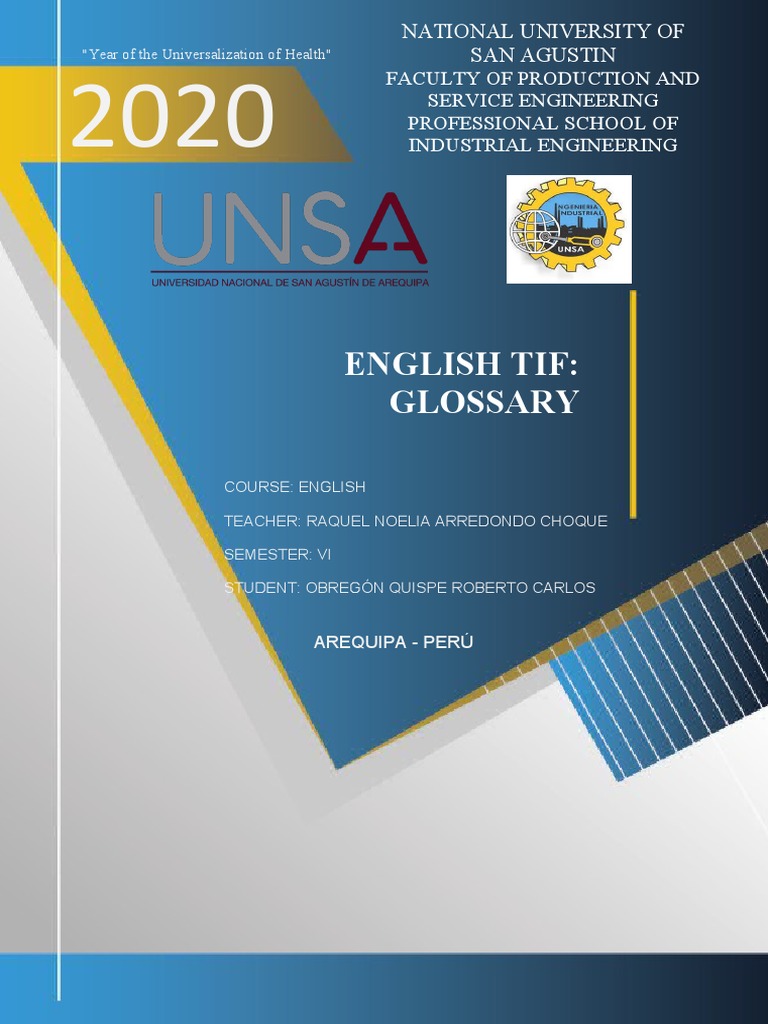 English Tif: Glossary: Faculty of Production and Service Engineering ...