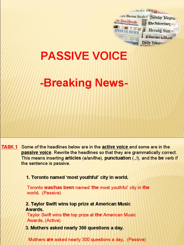 Passive Voice in News Headlines | PDF | Sports & Recreation | Young Adult