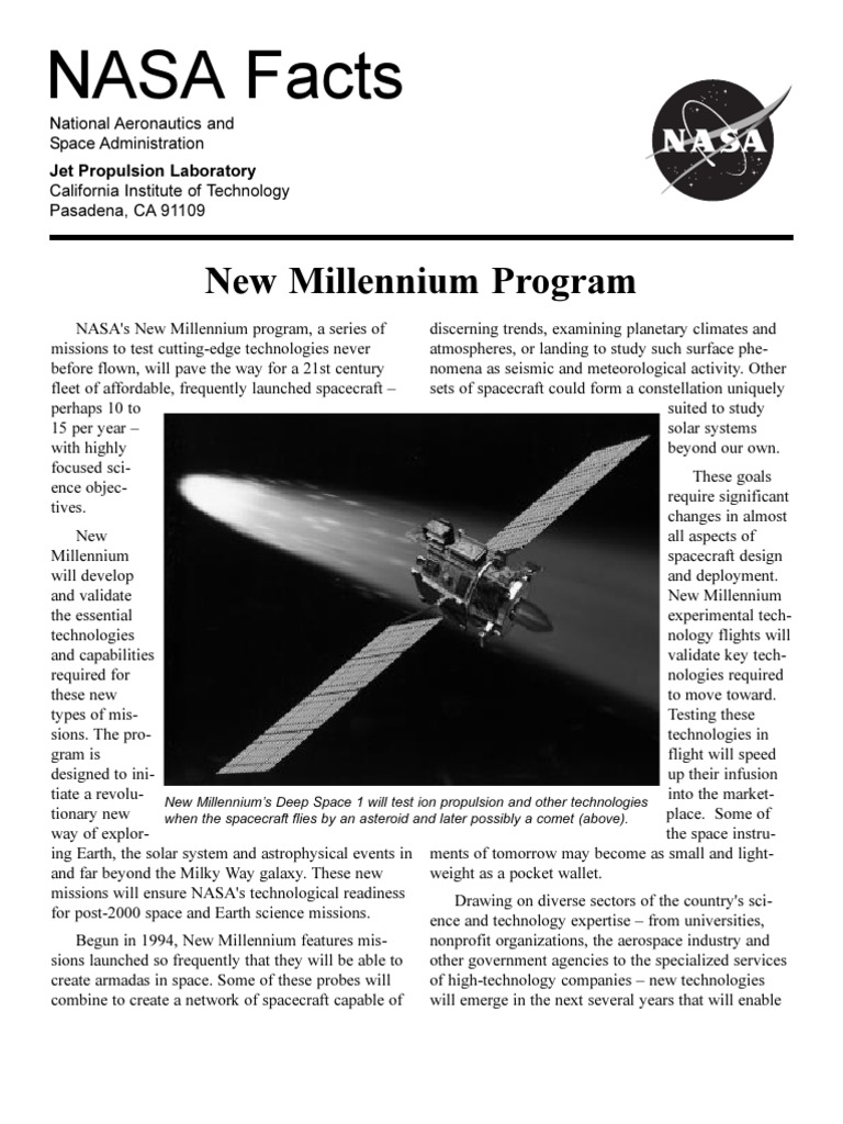 NASA Facts New Millennium Program | PDF | Nasa | Jet Propulsion Laboratory