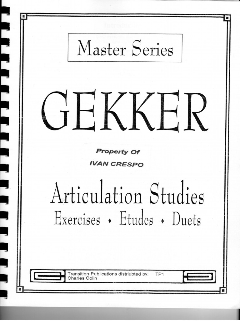 Gekker Articulation Studies PDF | PDF