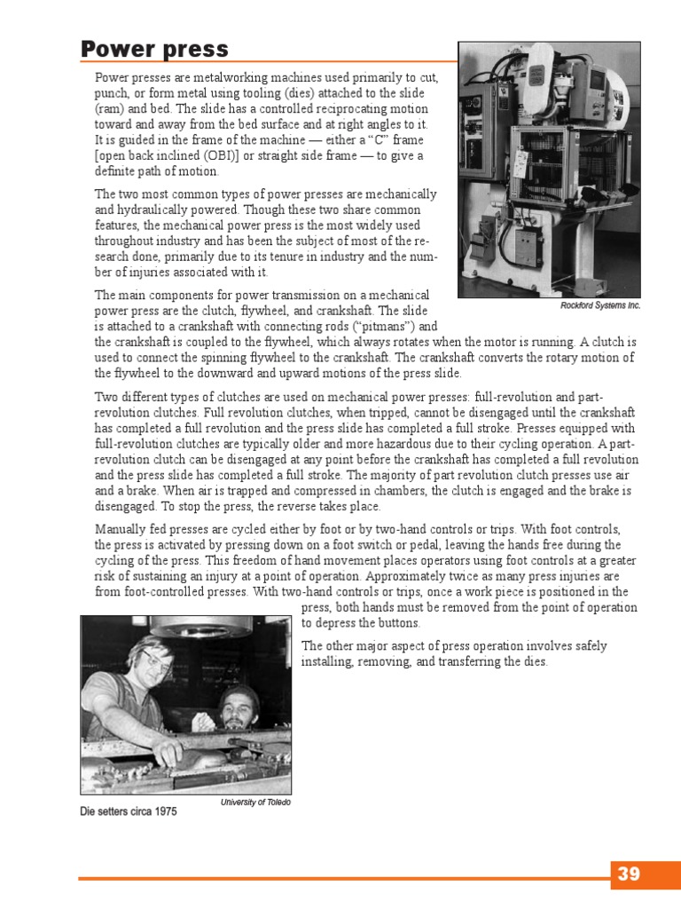 Power Press: Rockford Systems Inc | PDF | Clutch | Machines