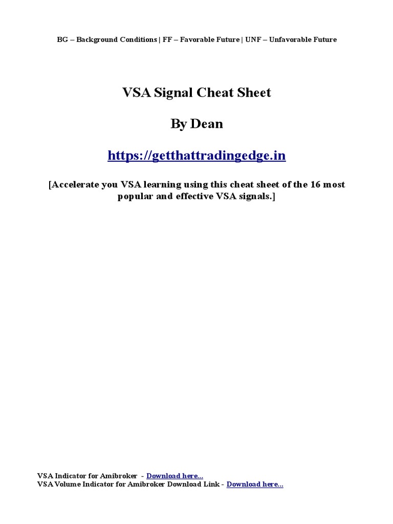 VSA Cheat Sheet PDF | PDF | Finance & Money Management | Law