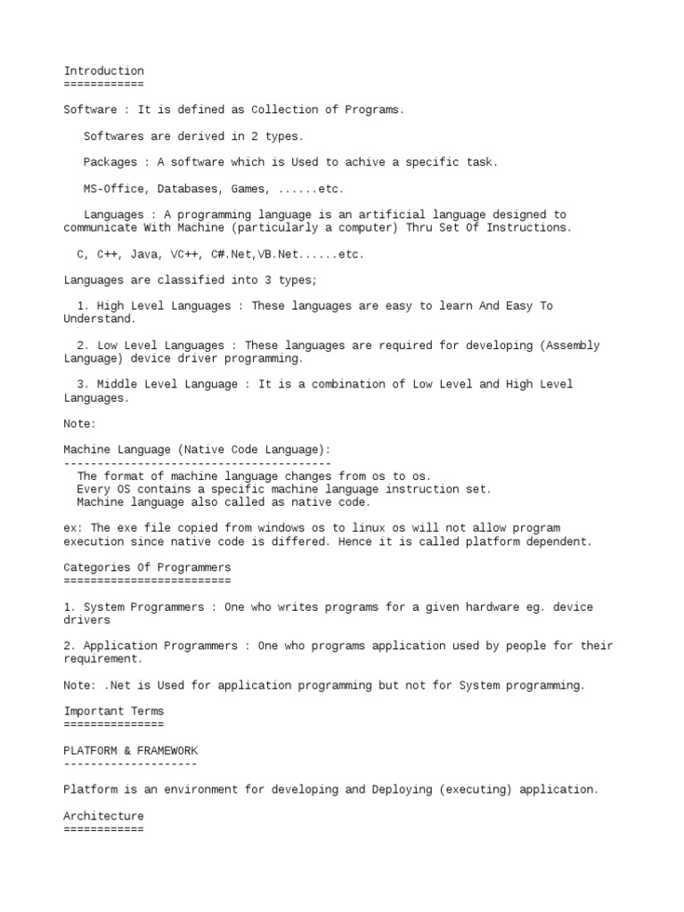 Intro Csharp | PDF | C Sharp (Programming Language) | Operating System