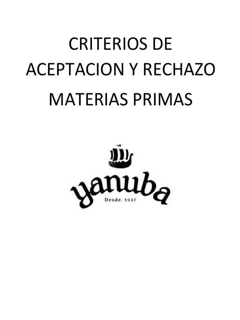 Criterios De Aceptacion Y Rechazo Pdf Vino Botella