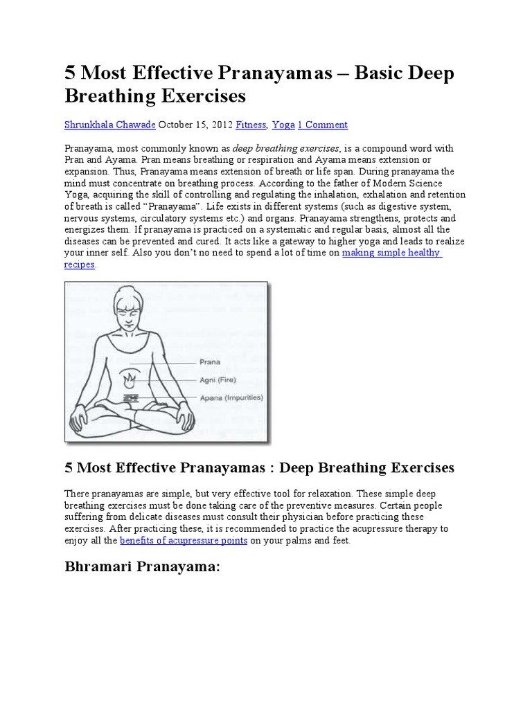 5 Effective Pranayama Techniques | PDF | Breathing | Exhalation