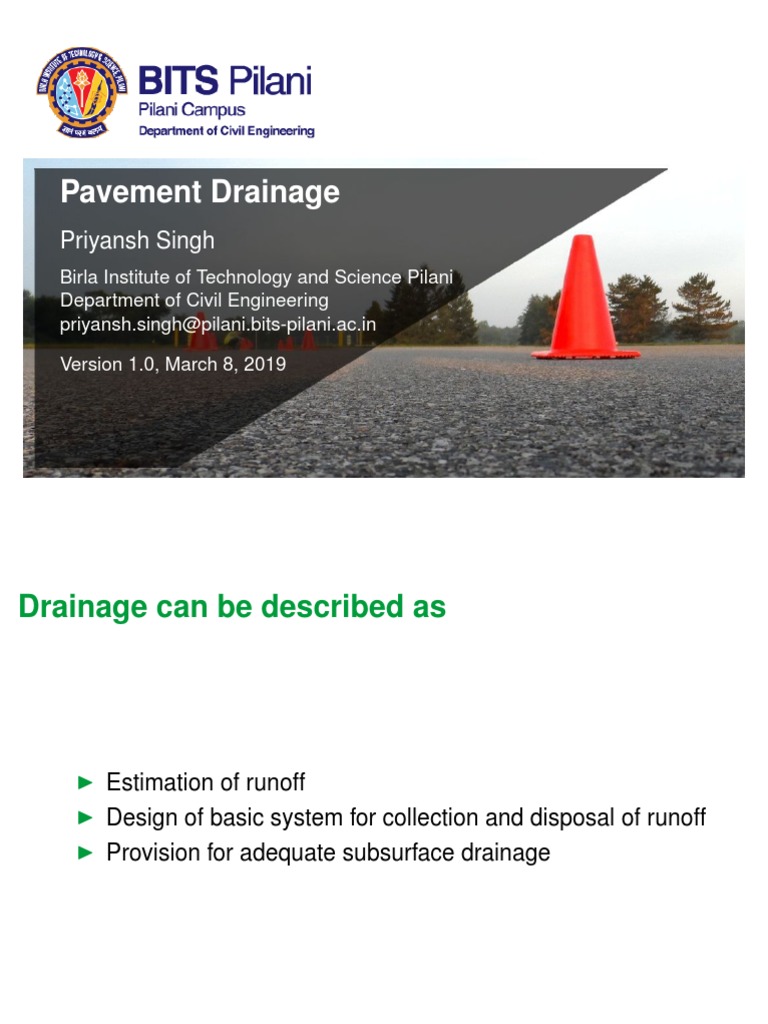5.pavement Drainage | PDF | Surface Runoff | Drainage