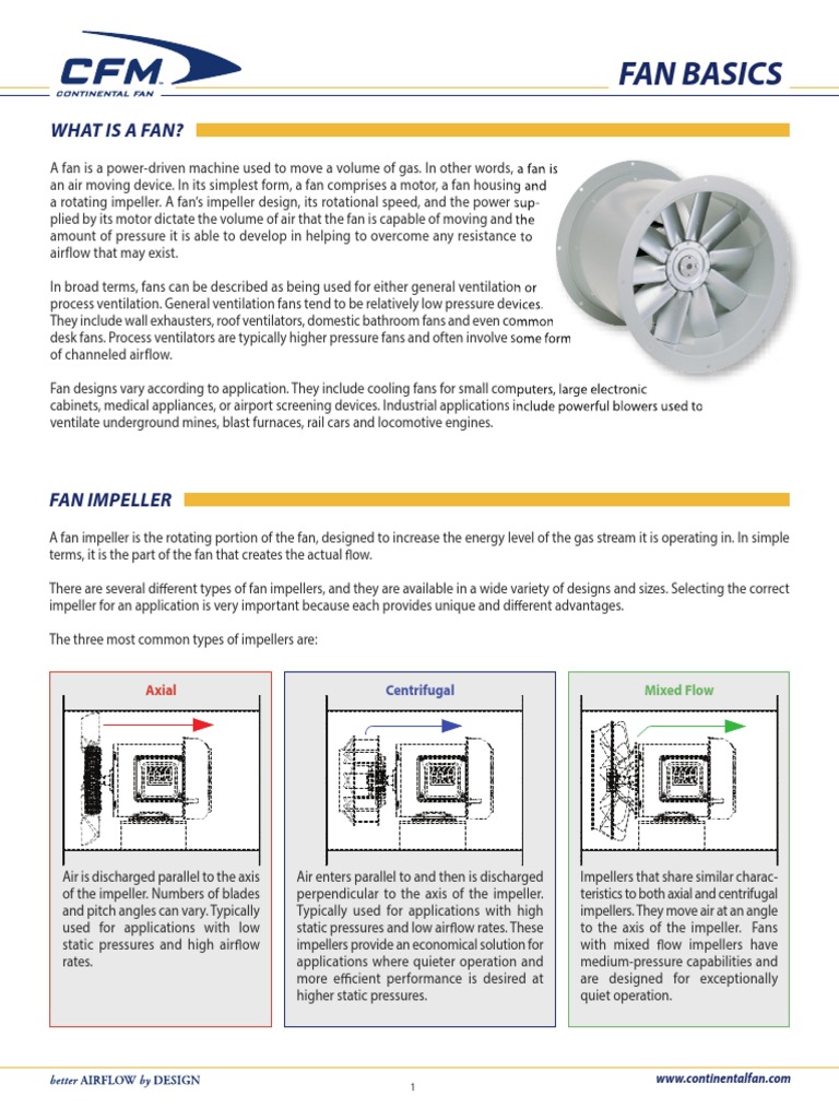 Fan Basics: What Is A Fan? | PDF | Mechanical Engineering | Continuum ...
