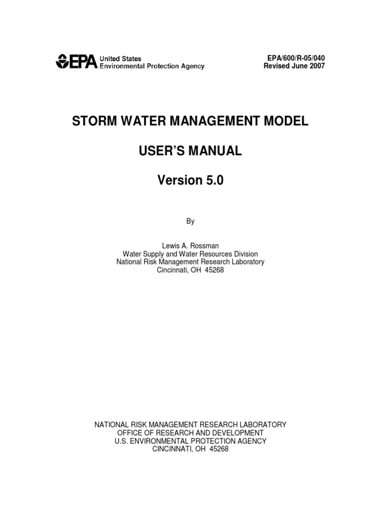 Storm_water_Management_Model_User's Manual_EPA | Hydrology | Water
